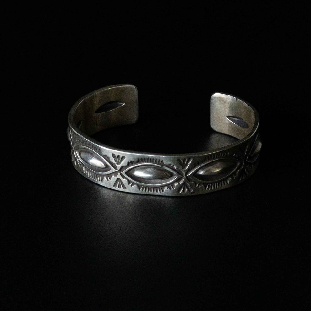 NAVAJO SILVER BANGLE by CALVIN MARTINEZ – WANDERER